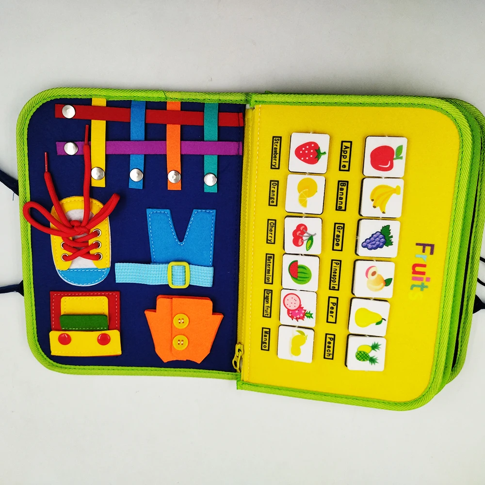 PT Custom Sensory Learning Toys Felt Busy Board Bag Toddler Busy Board ...