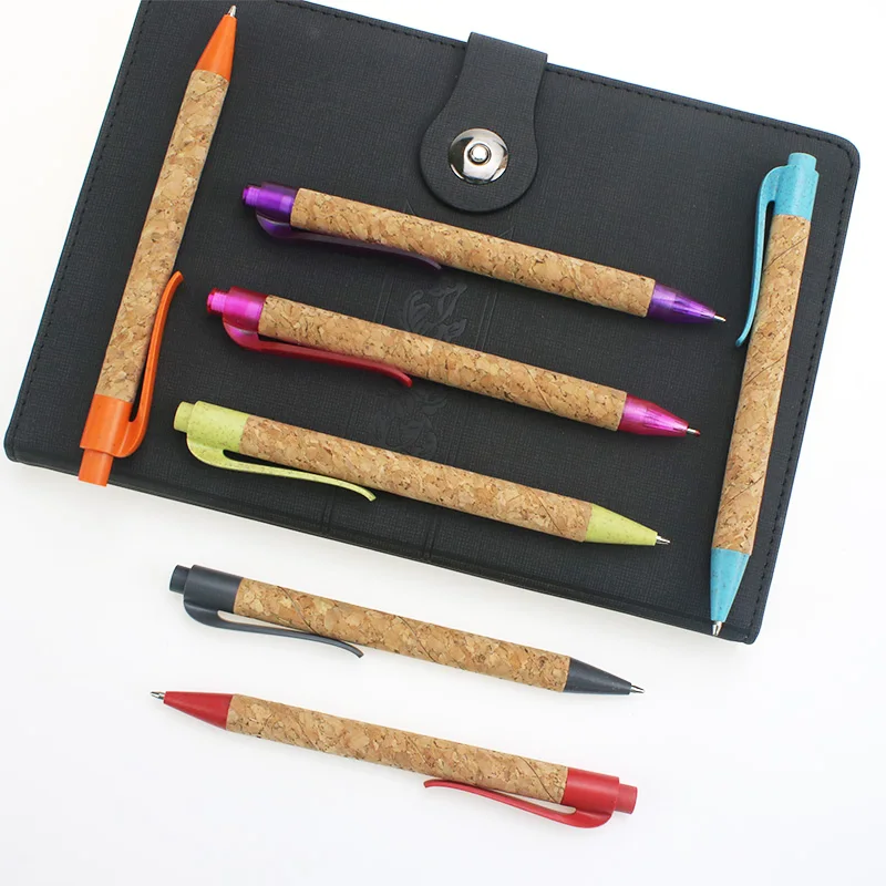 Custom Eco Friendly Logo Cork Wood Paper Ballpoint Pen With Customized ...