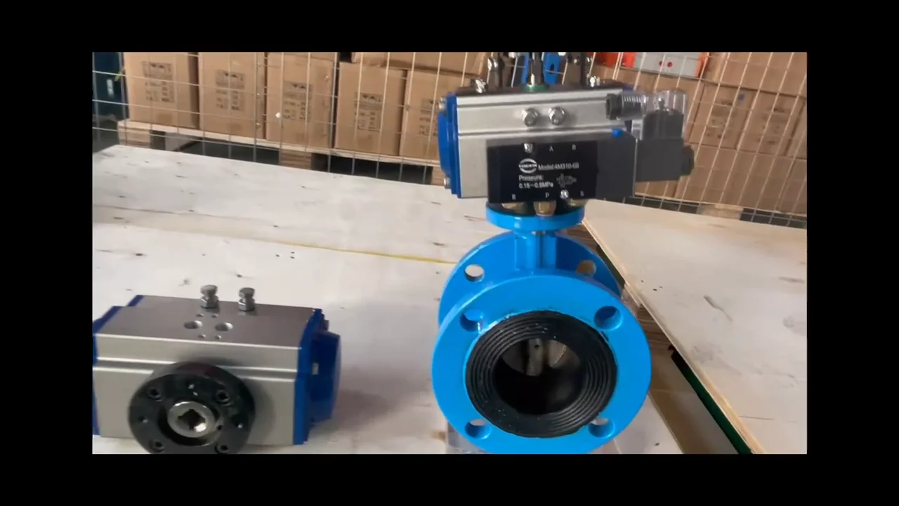 Dn20 100 Ansi Jis Pneumatic Flange Butterfly Valve Cast Iron Valve Body ...