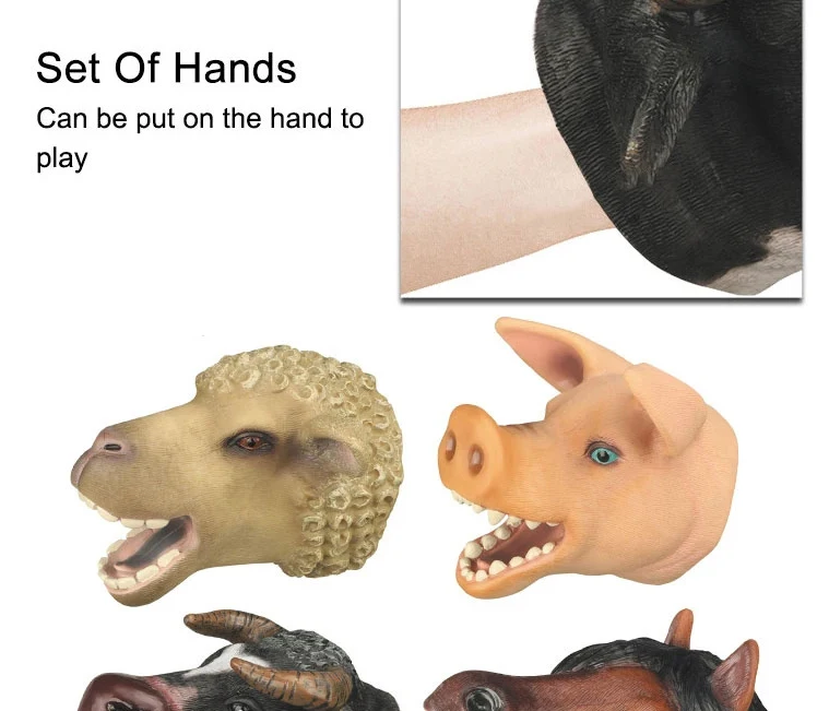 26 Styles Simulated Animal Hand Puppet Toy Soft Silicone Baby ...