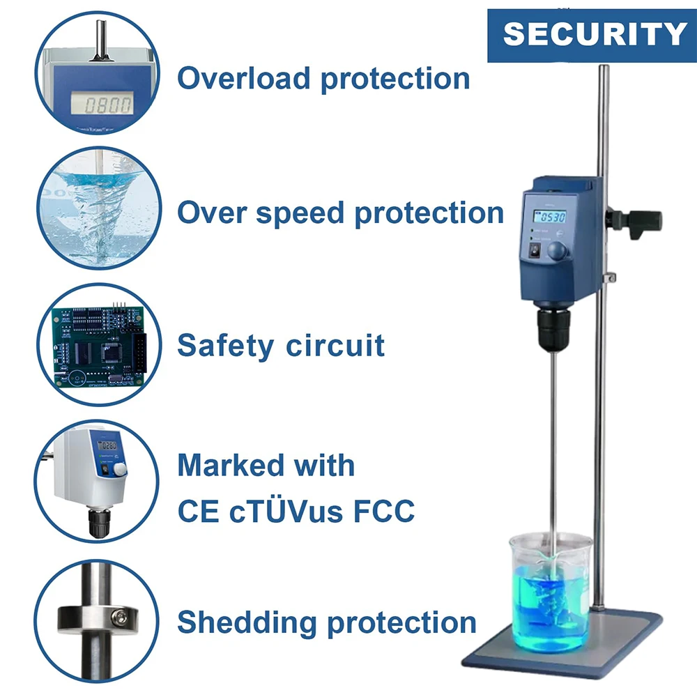 IKEME 20L 40L 70L Laboratory Digital Liquid Electric Overhead Stirrers ...