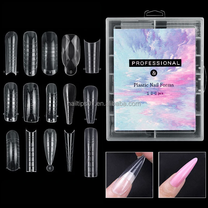 NEW Square Dual Forms Nails Clear Forms Extension False Tips Quick ...