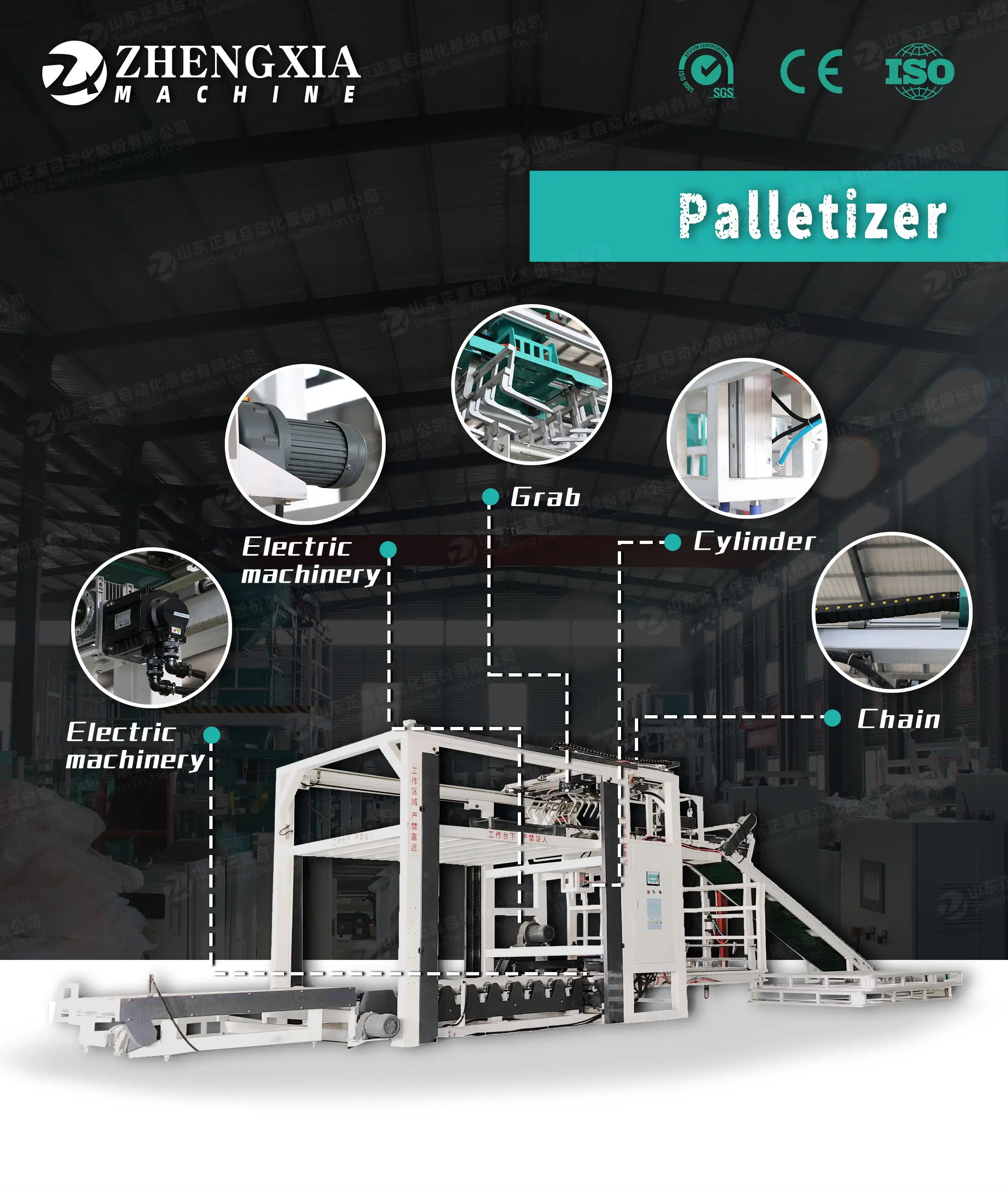 CE 25kg 50kg Cement Bag Palletizer Machine Automatic High Level ...