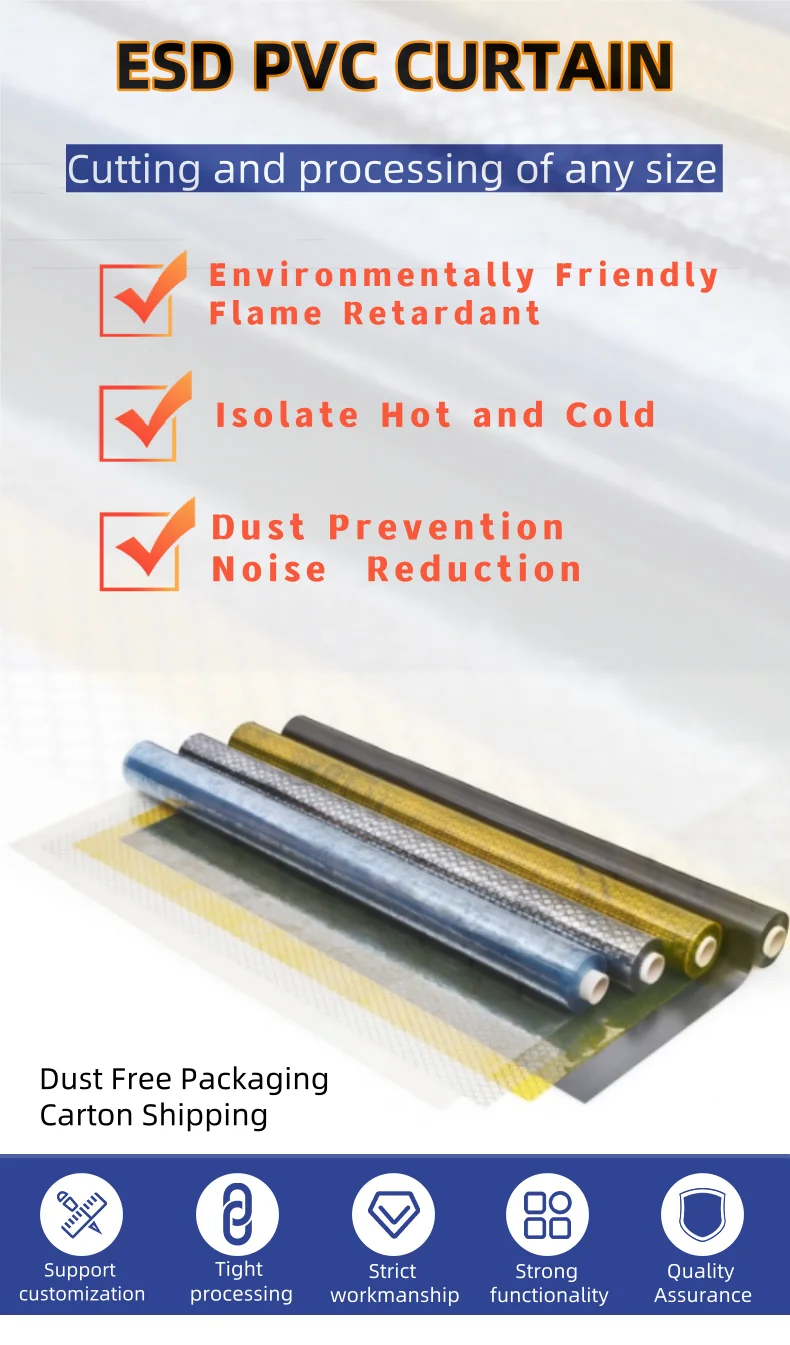 Antistatic ESD PVC Grid Curtain Plastic Mesh Cleanroom Safety Product ...