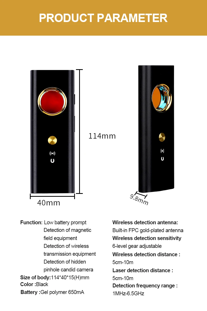 R35 Spy Camera Hidden Anti Radar Bug Detector Wifi Camera Mini Camera ...