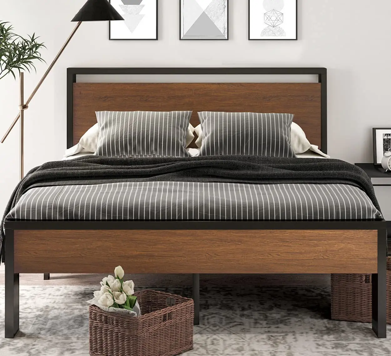 Modern Design Metal Hot Sale Queen Size Bed Simple Headboard Bedroom ...