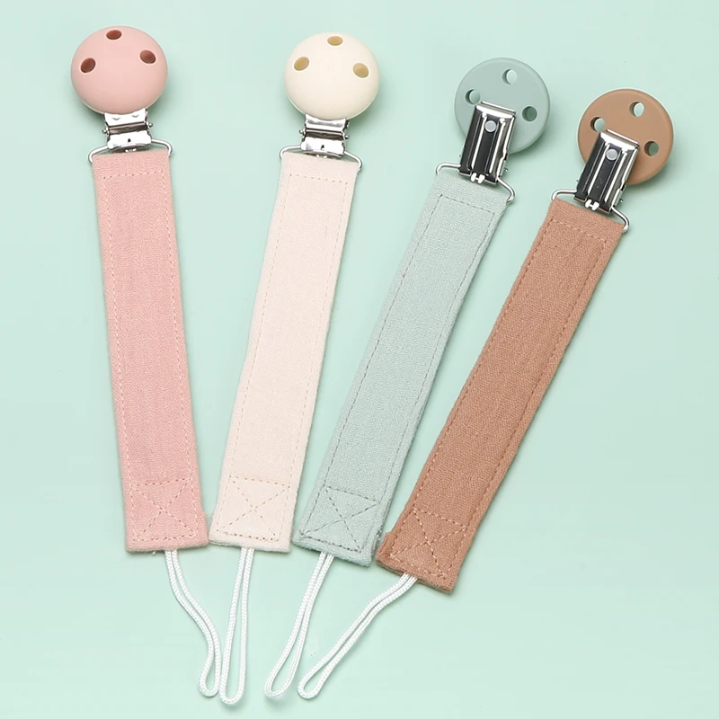 Custom Pacifier Packaging Soft Fabric Baby Pacifier Strap Chain Cotton ...
