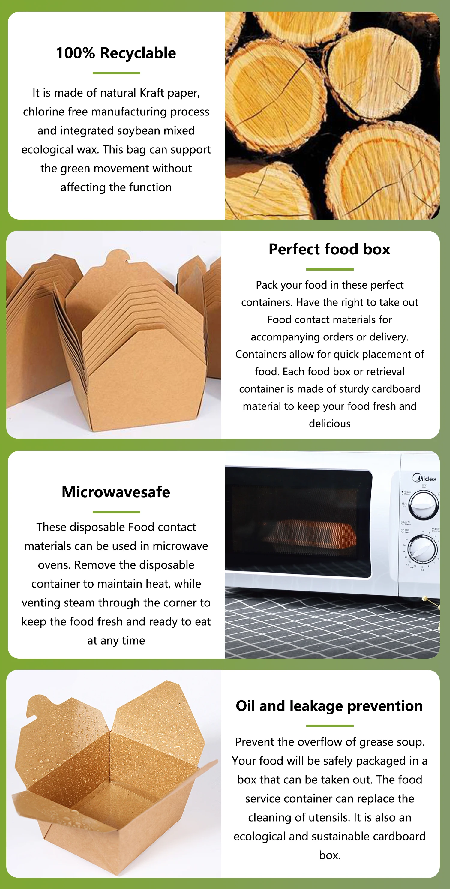 Customizable Large Take-Out Food Container Paper Boxes