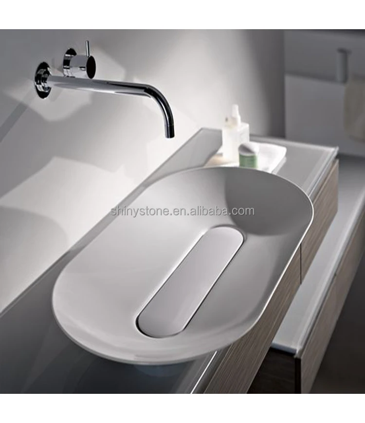 Water Fall Fashion Design Solid Surface Wholesales Wash Hand Basin