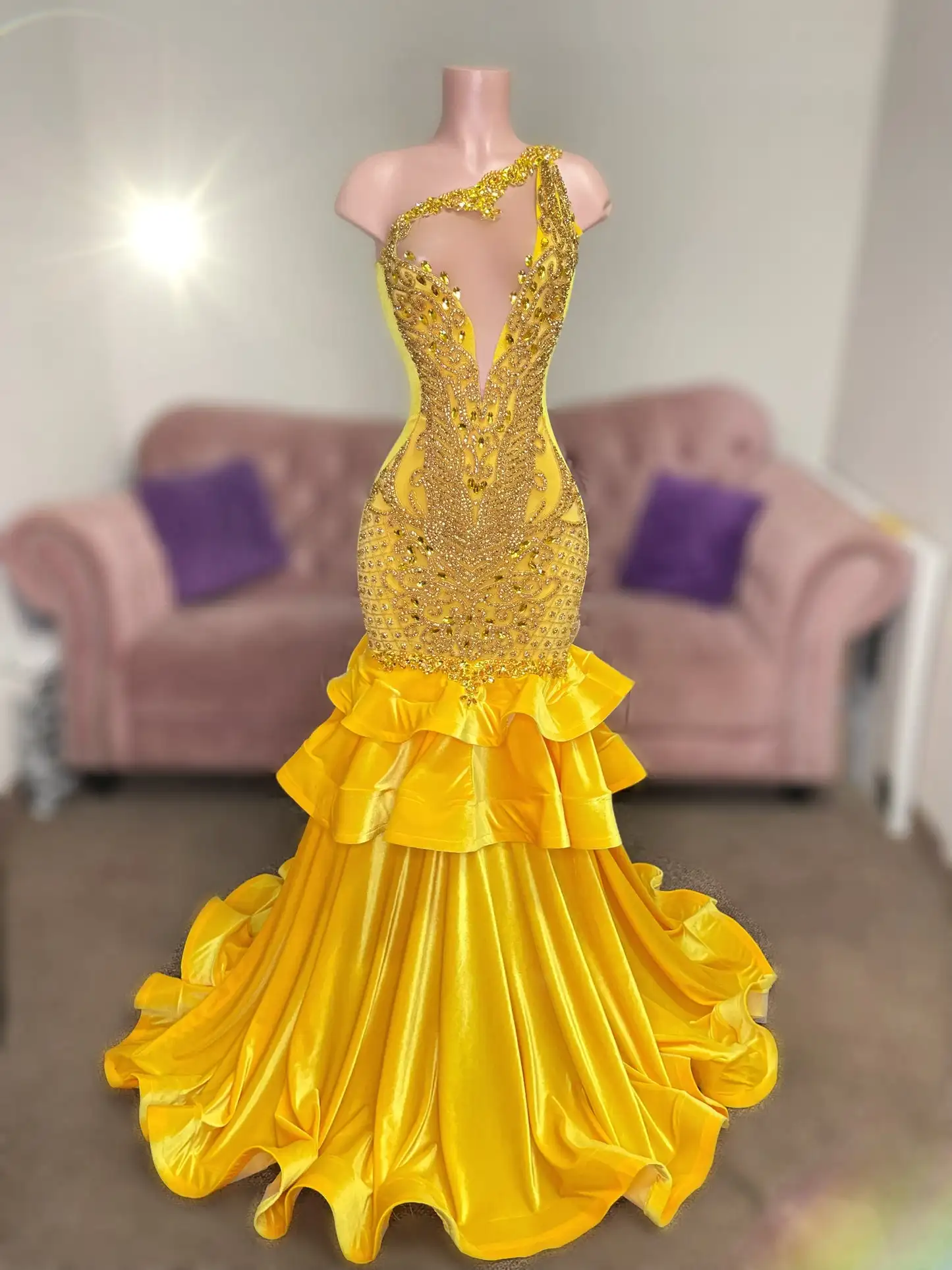 Ocstrade Red Carpet Modeling Crystal Sleeveless Evening Long Dress ...