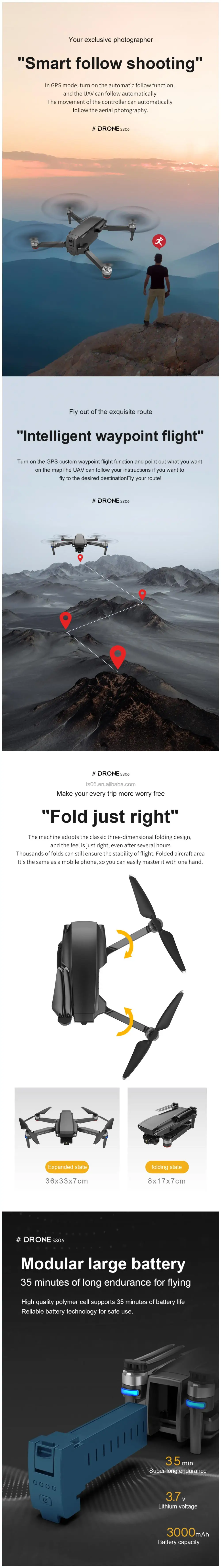 Flyxins806 Uav Professional 8k Hd Aerial Camera 5g Rc Aircraft Shooting ...