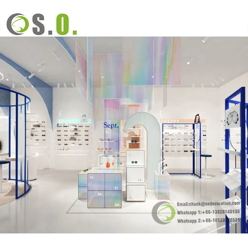 Customized Eyeglasses Display Case - Optic Display Cabinet