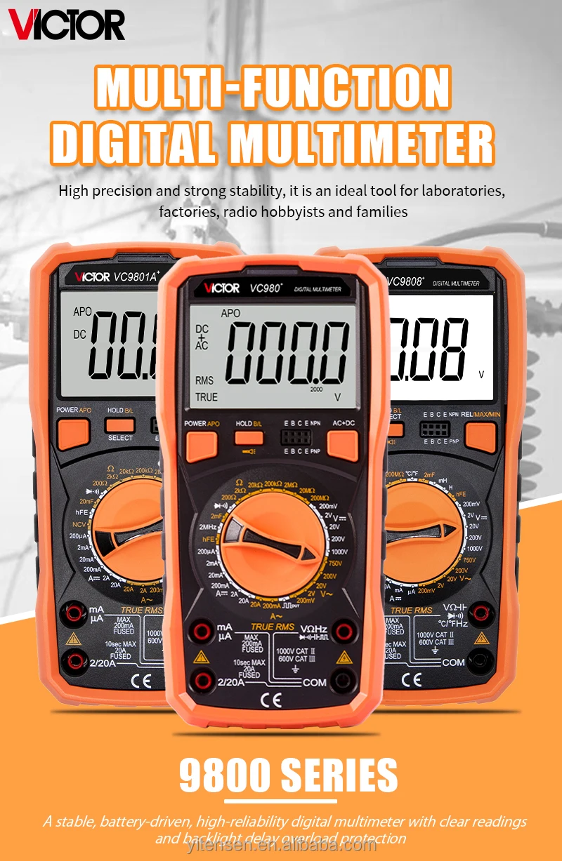 VICTOR VC9804A+ Digital Multimeter - Precision & Reliability