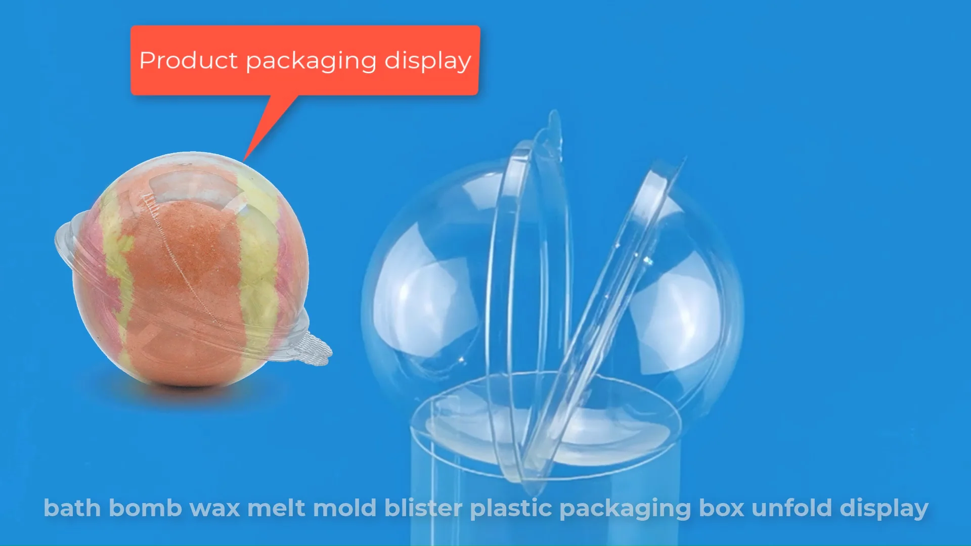 Plastic Pet Spherical Blister Box Clamshell Clear Sphere Bath Bomb ...