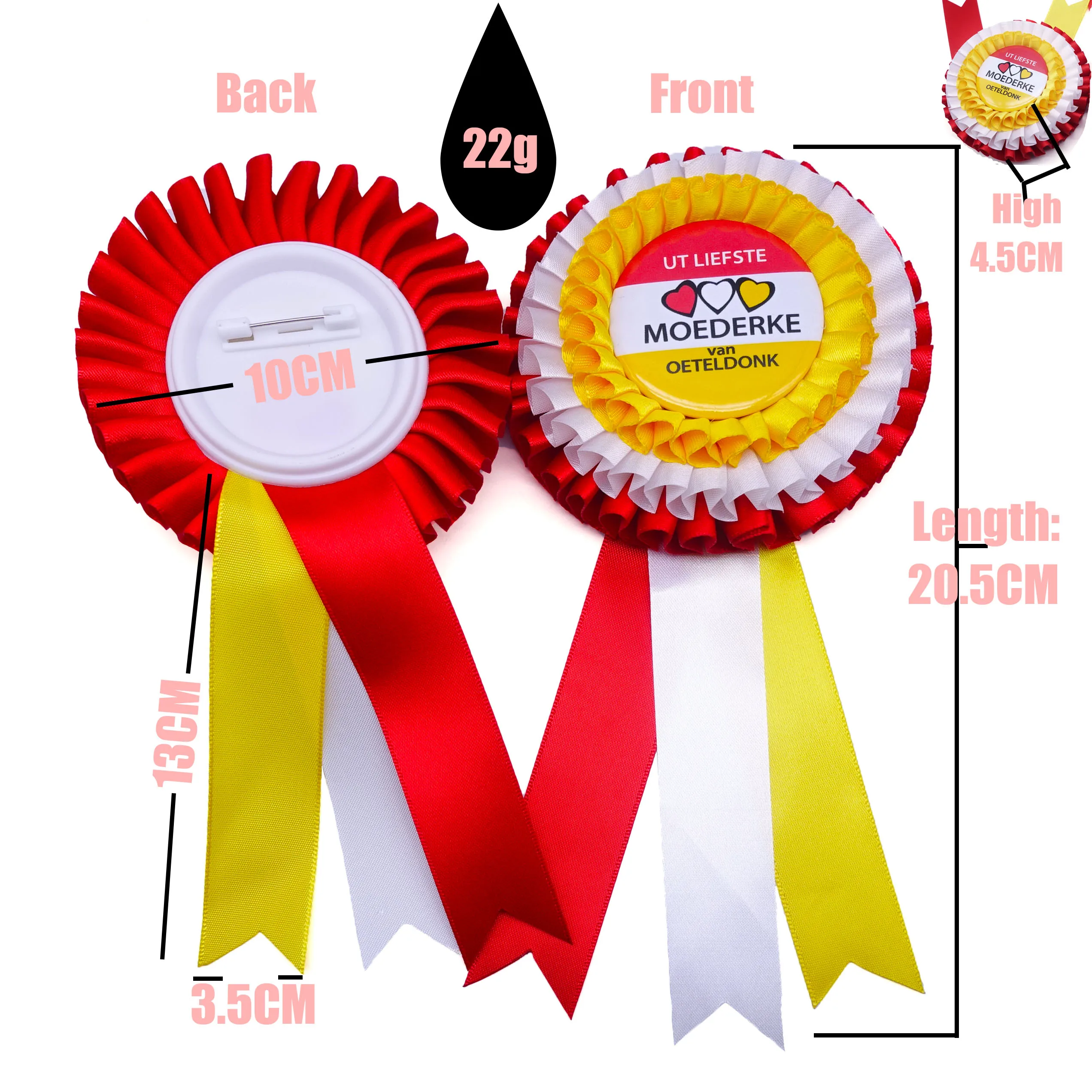 Hight Quality Award Ribbon Rosette with Hook for Events