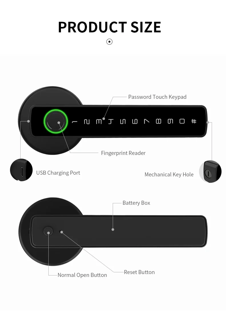 Tuya Biometric Fingerprint Smart Door Lock Password Electronic Digital ...