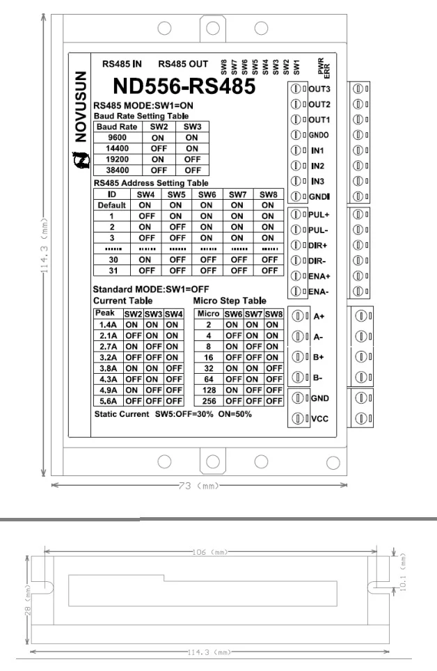 中国批发商电机驱动器ND556-RS485 RS485总线控制Nema 17 23 34 42系列步进电机驱动器| Alibaba.com