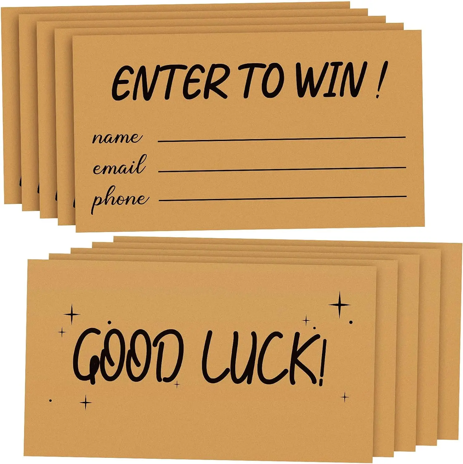 Custom Full Color Kraft Paper Enter To Win Raffle Tickets Card For ...