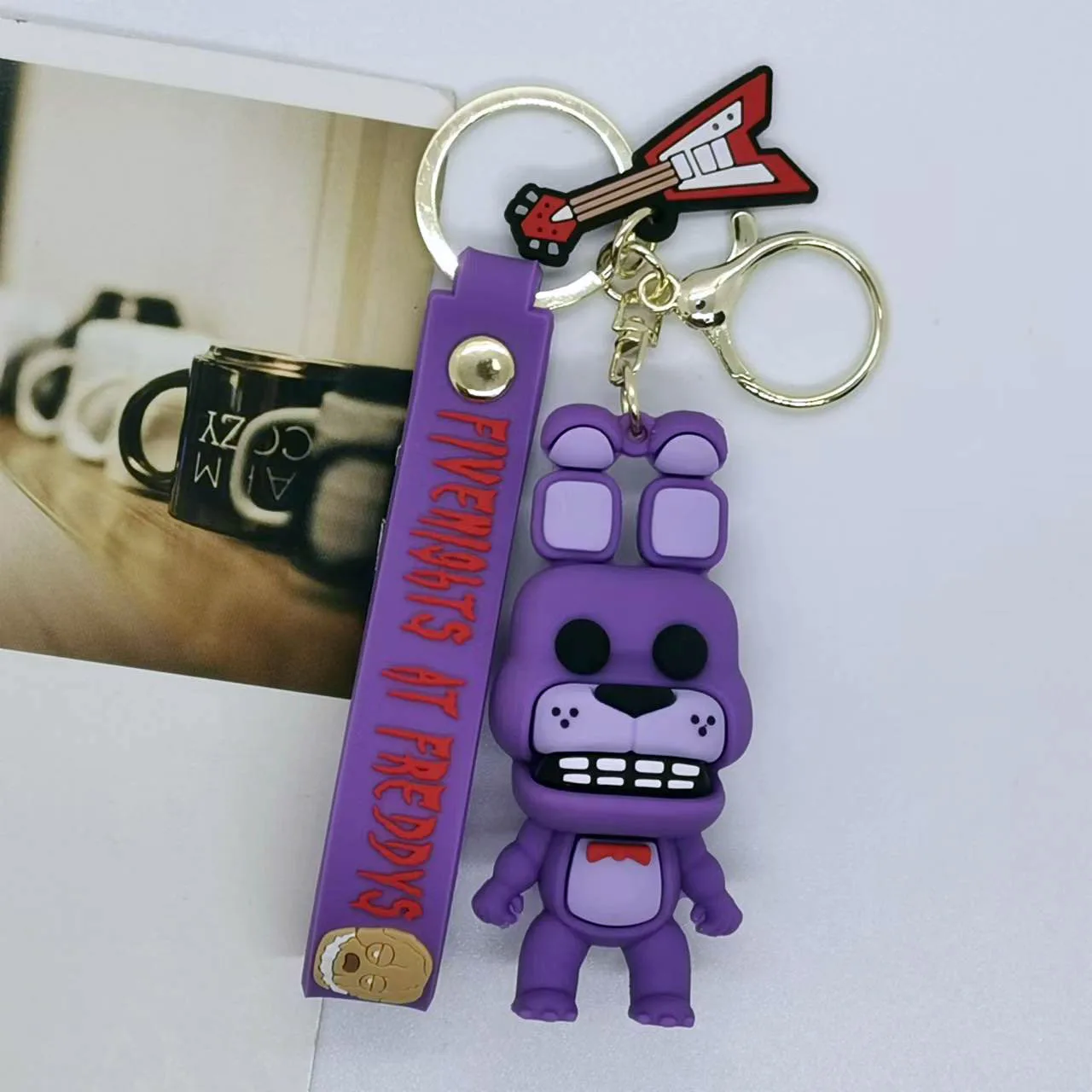 5 Styles Five Nights at Freddy PVC Keychain Fazbear Key Ring Bonnie ...