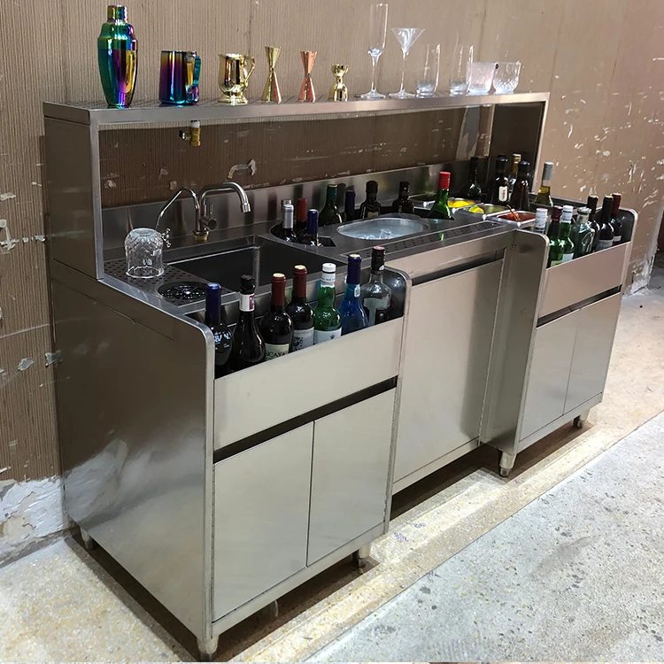 YITUO Cocktail Bar Station - Portable & LED Lit Prep Table