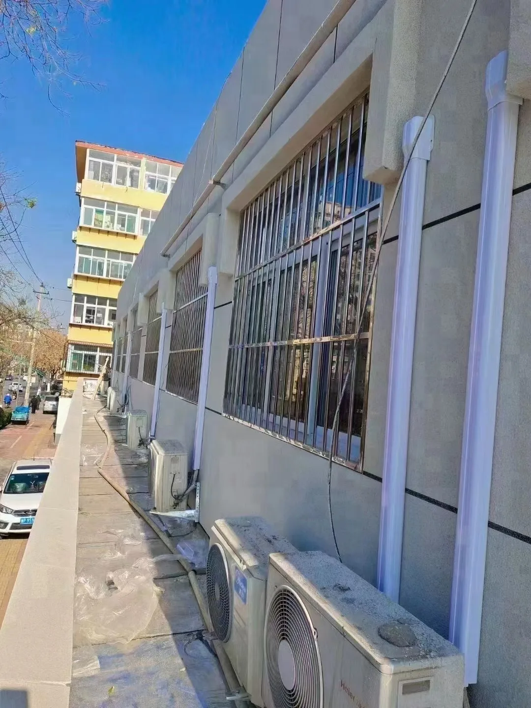 Waterproof HVAC PVC Air Conditioner Line Cover Set Decorative Wall ...