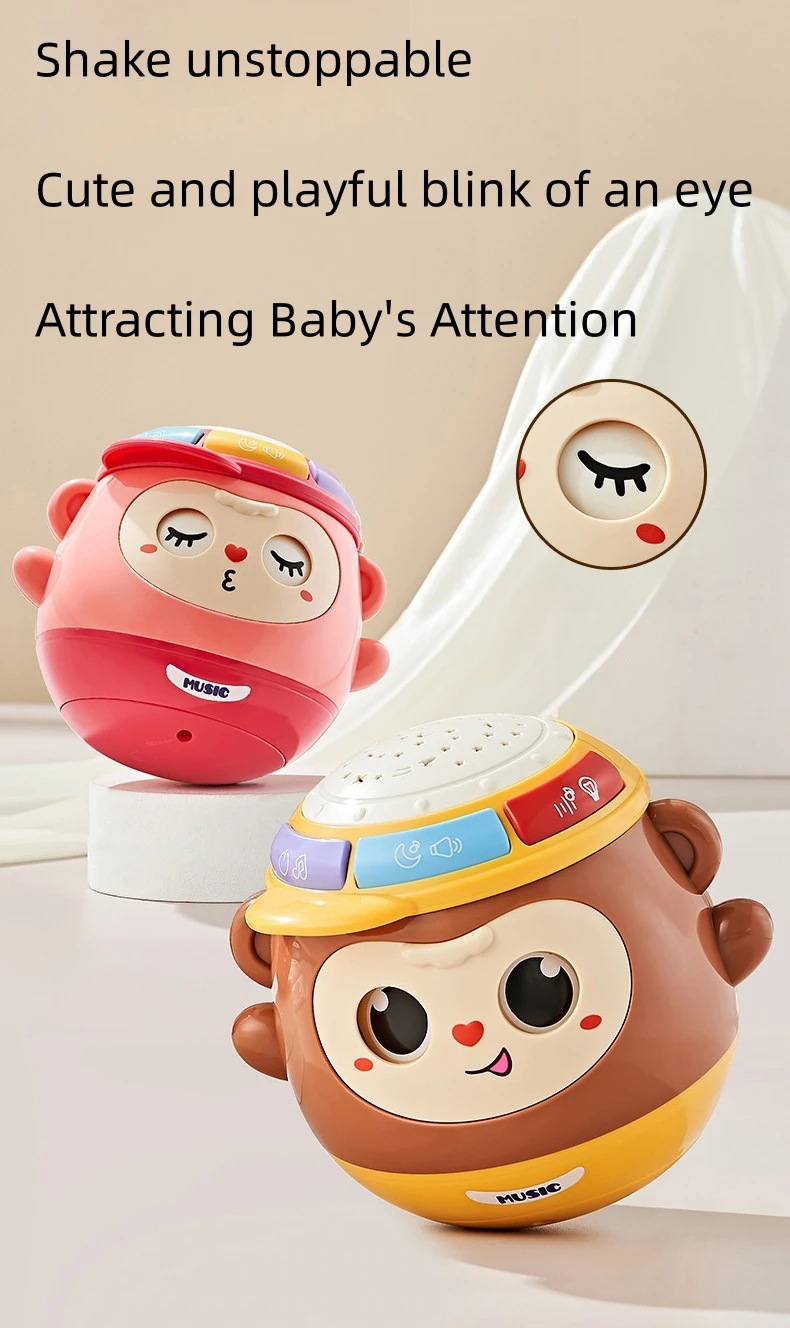 Tumbler Monkey Hand Clapping Drum Baby Early Education Multi Functional ...
