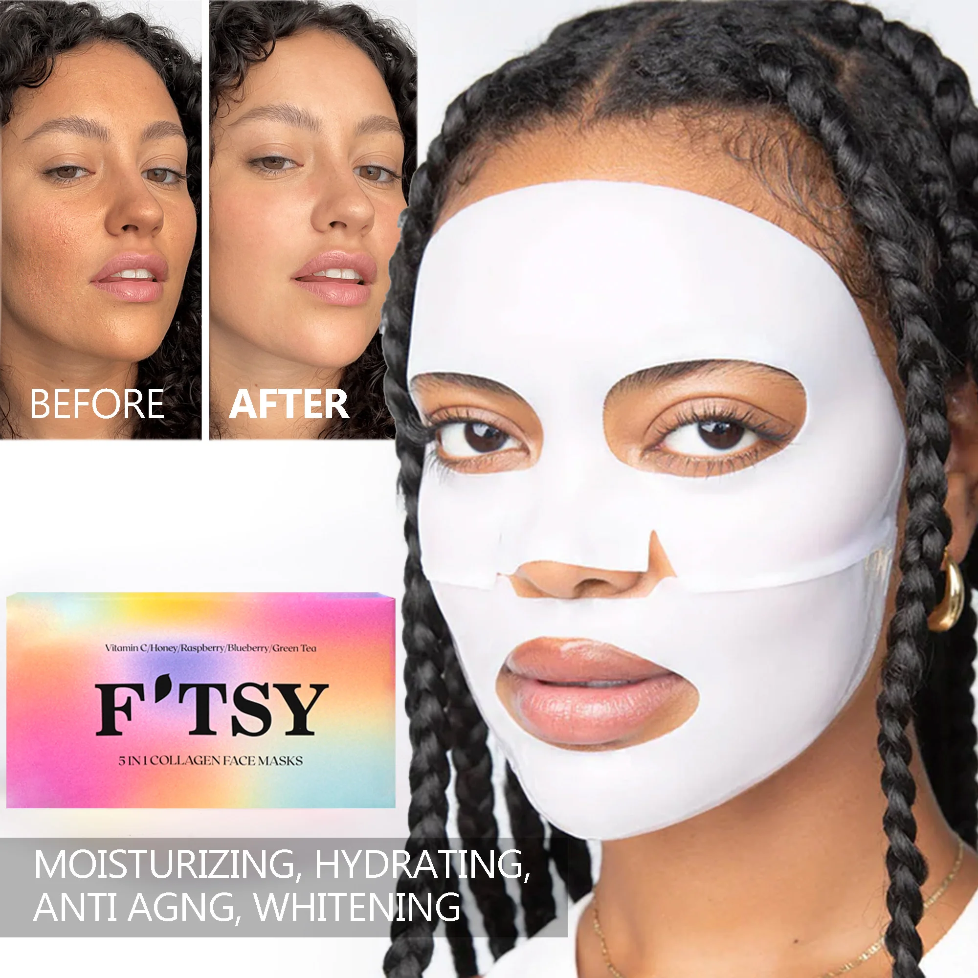 Hot Sale Custom Logo Hyaluronic Acid Collagen Face Mask Lock Skin ...