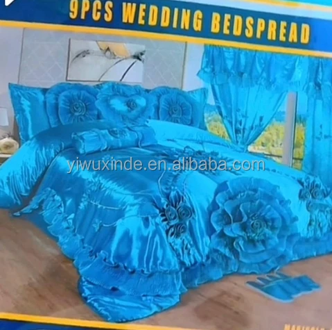 Luxury Comforter Set - 10 Pcs Wedding Bedding with Curtains