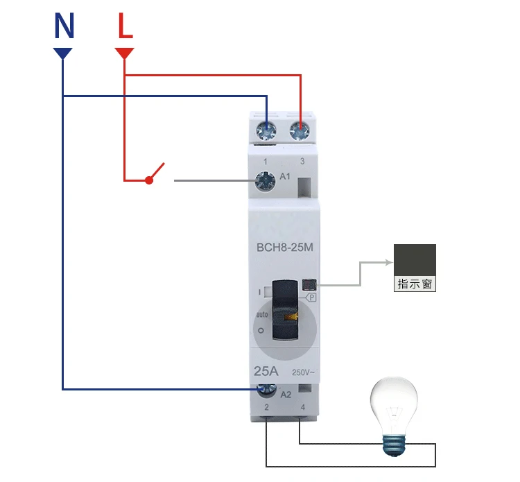 Kincony DC 12V/24V Contactor Modular with Manual Control Switch