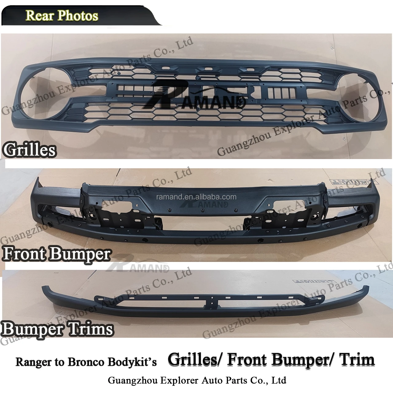 Ranger T6 T7 T8 Bumper Kit - Upgrade to Bronco Raptor Style