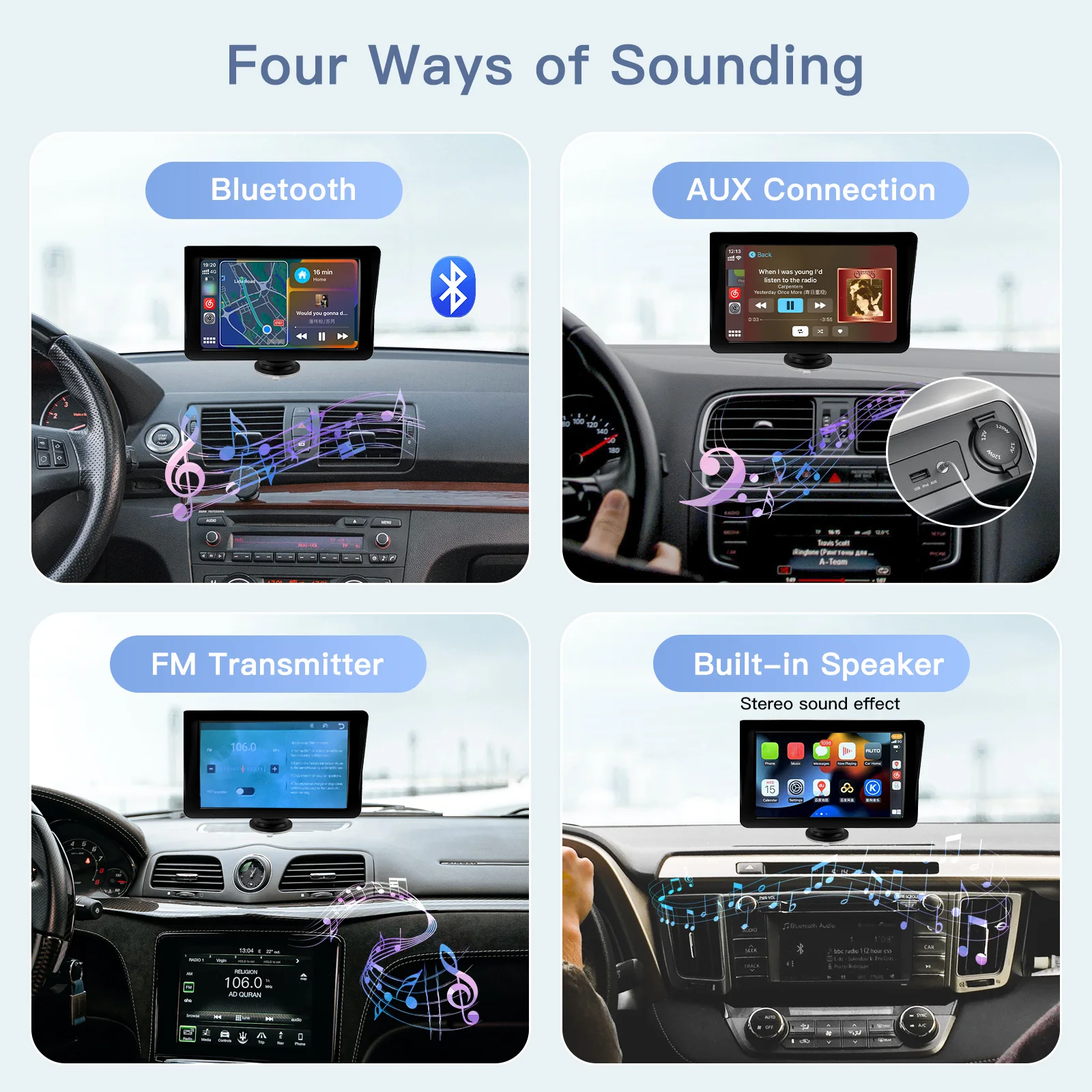 Autoabca 7inch Car Radio Multimedia Video Player Wireless Carplay And ...