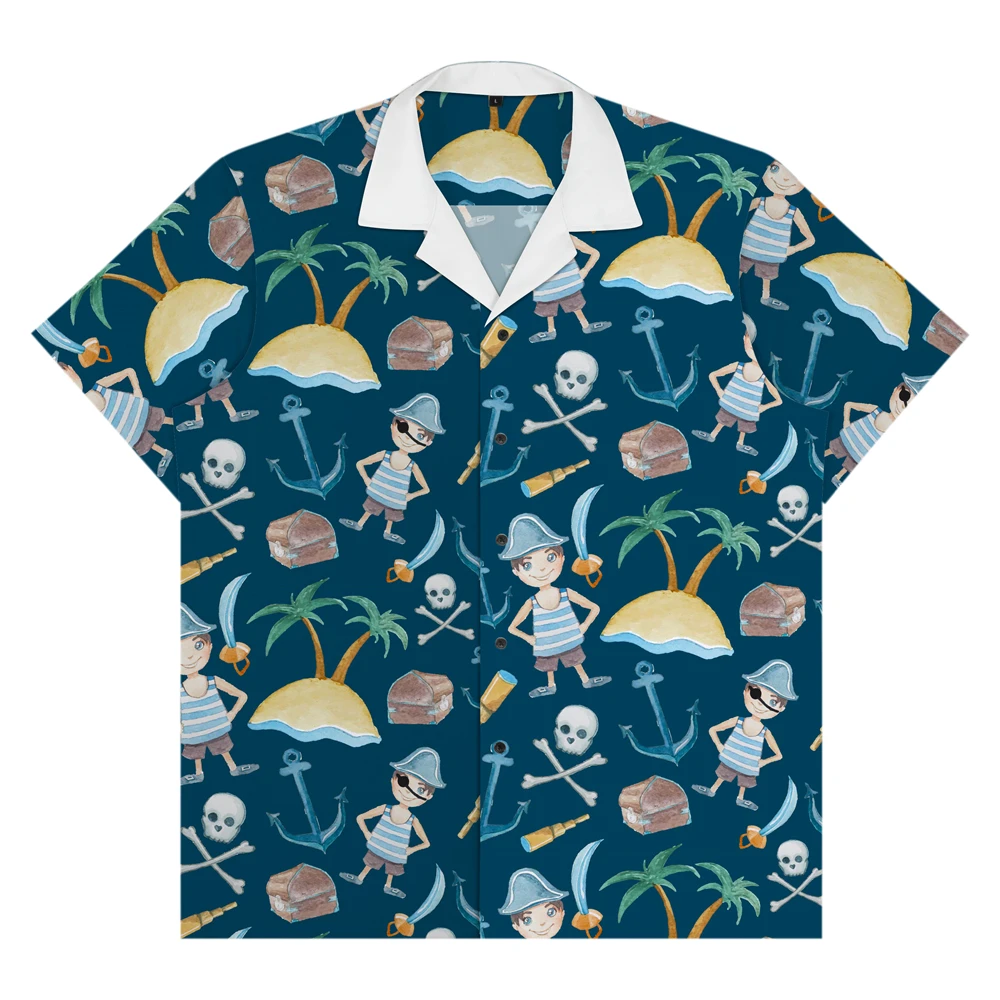 High-definition Digital Printing Custom Patterns Short Sleeves Aloha ...