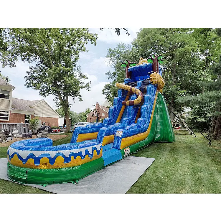 Huge Inflatable Water Slide Amusement Park Outdoor Long Water Slides ...
