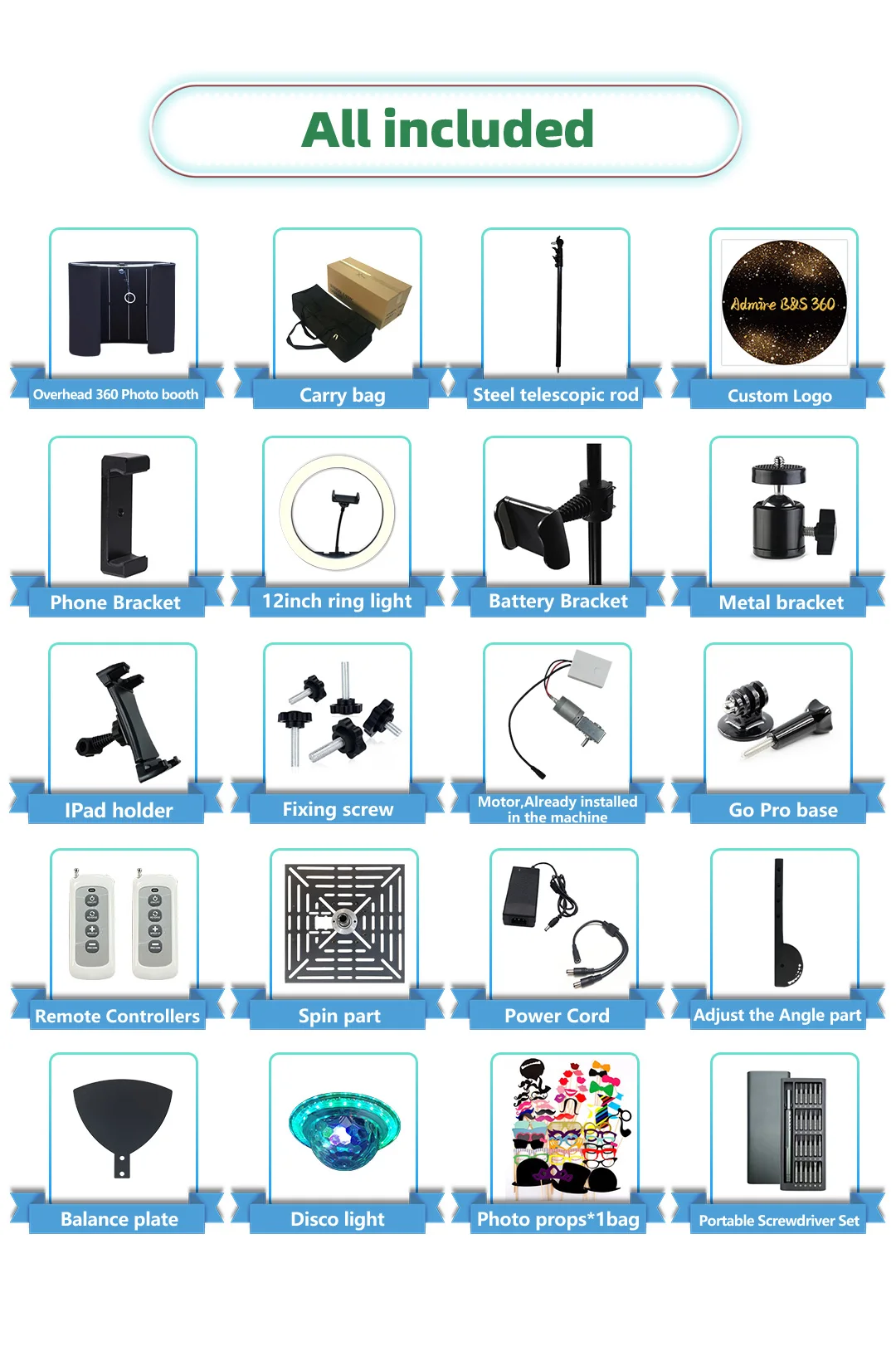 Overhead 360 Degre Portable Photo Booth With Rgb 360 Degree Led ...