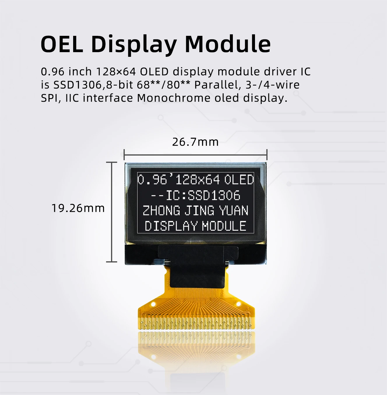 0.96 Inch Oled Display Module 128x64 Driver Ic Is Ssd1306 Spi/iic ...