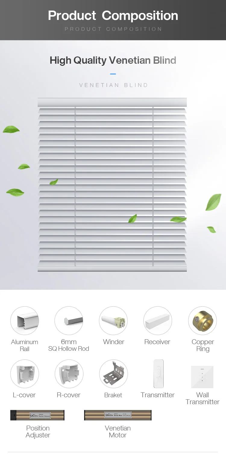 Easy Clean Waterproof Horizontal Electric Venetian Blinds - Modern ...