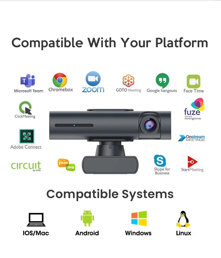 4k Ai Tracking Pc Camera Rotate Facial Recognition Camera For Streaming ...