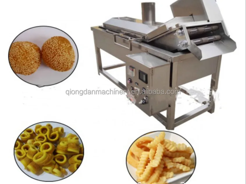 Small Continuous Gas Frying Machine And Conveyor Fryers Automatic Gas ...
