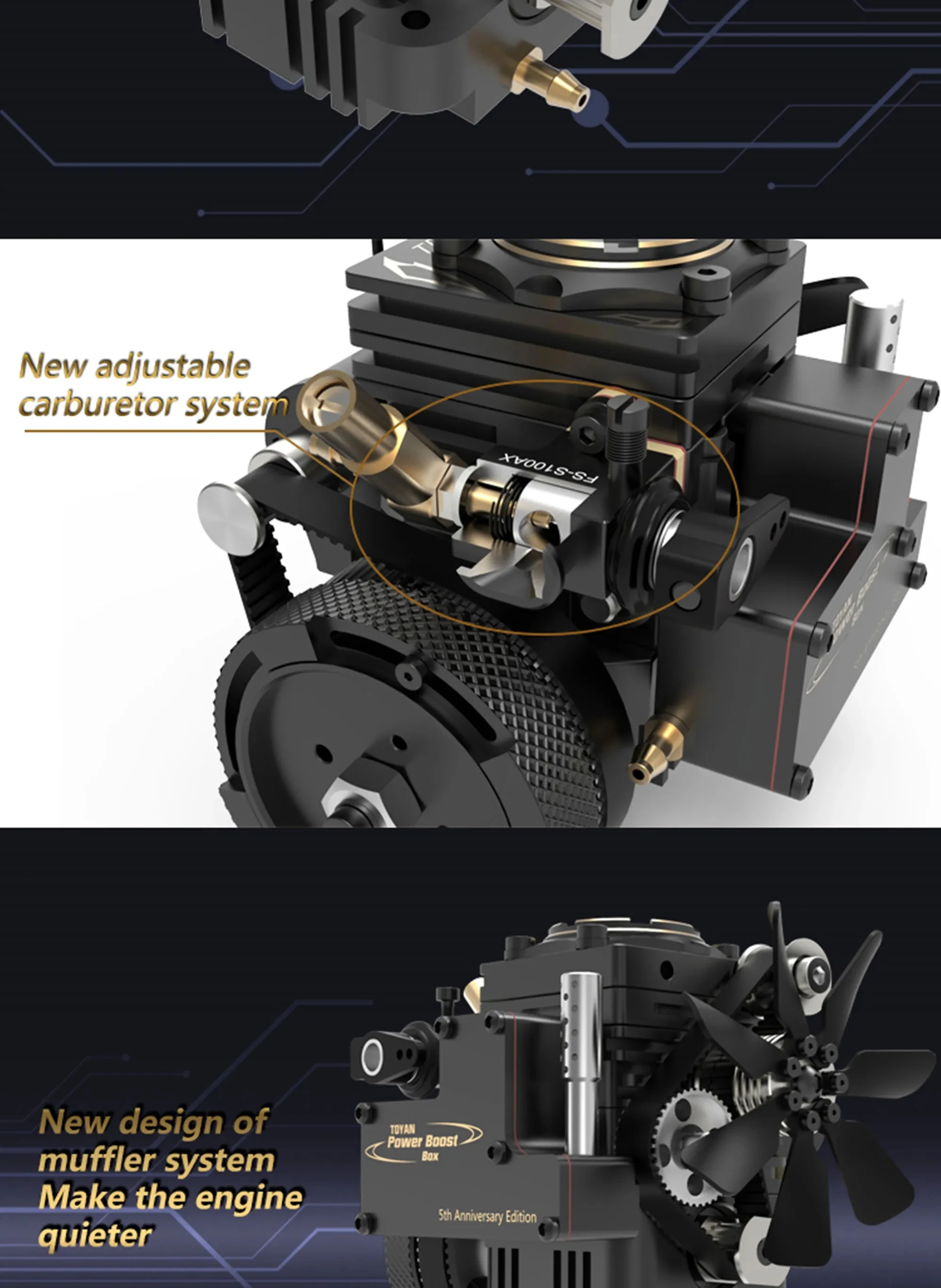 Toyan Water Cooled Engine FS-S100AT - Mini RC Motor Kit