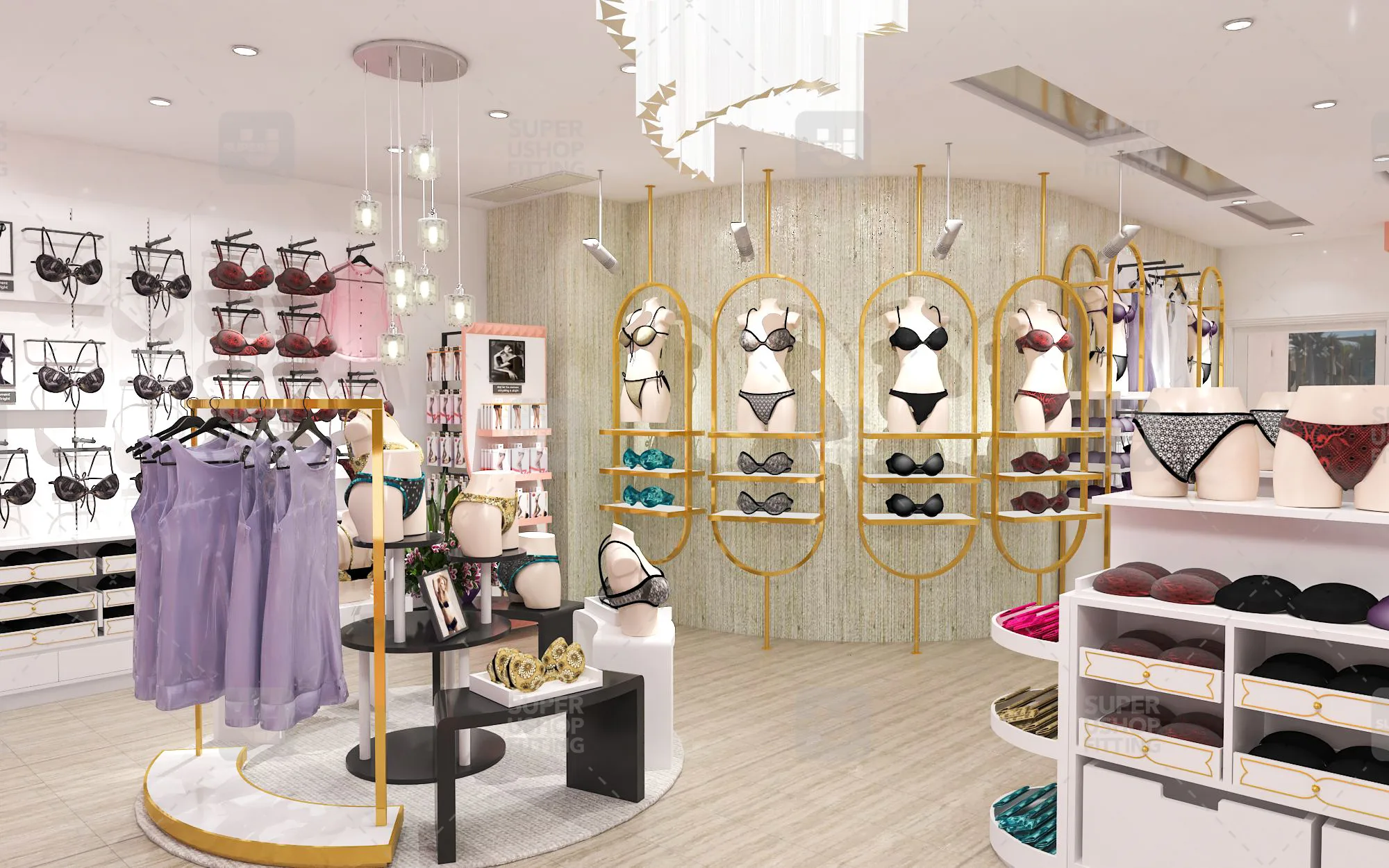 Custom Metal Lingerie Store Display - Super U Design