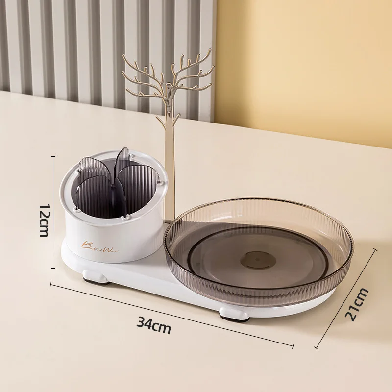 360 Degree Rotating Compartment 2 In 1 Cosmetic Storage Desktop ...