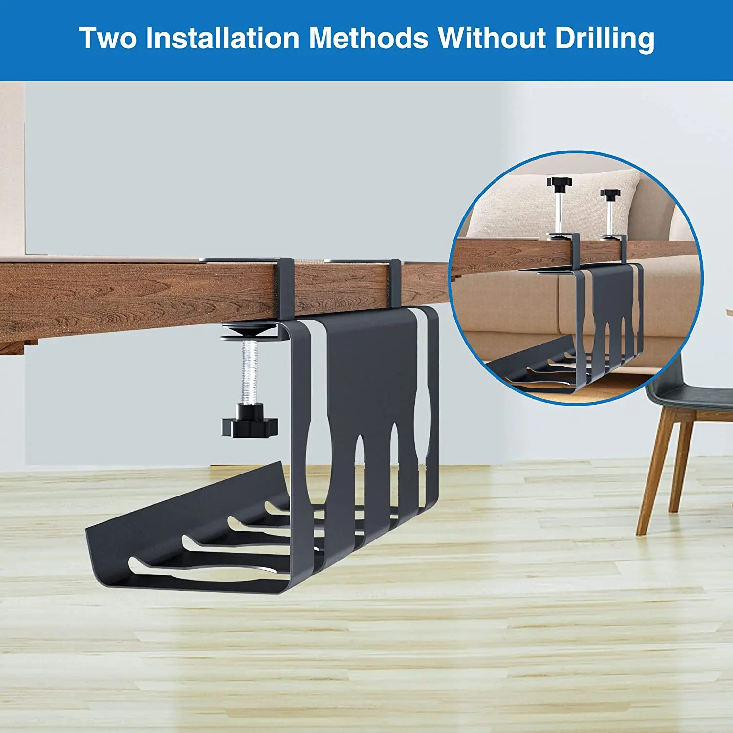 Cable Duct Desk No Drilling Wire Management Desk Clampable Undertable ...