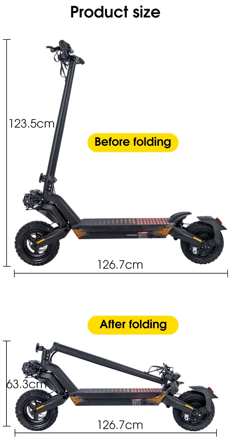 New Design T8 Off Road Fastest Electric Scooter Adult Folding Mobility ...
