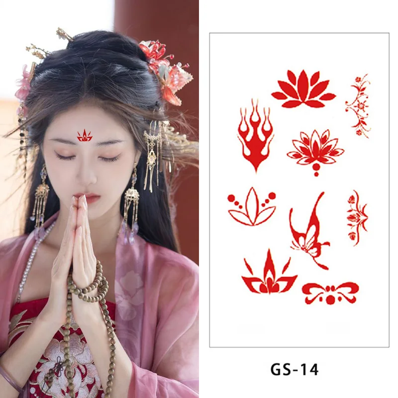 Temporary Chinese Style Face Paint Stickers - Bindi Tattoo Design