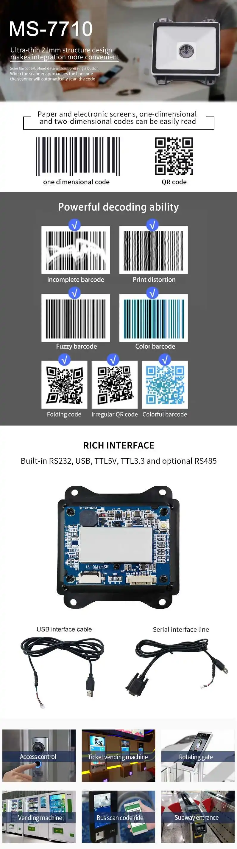 2D Fixed Mount Kiosk Barcode Reader Factory Scanner Module for Vending Machine| Alibaba.com