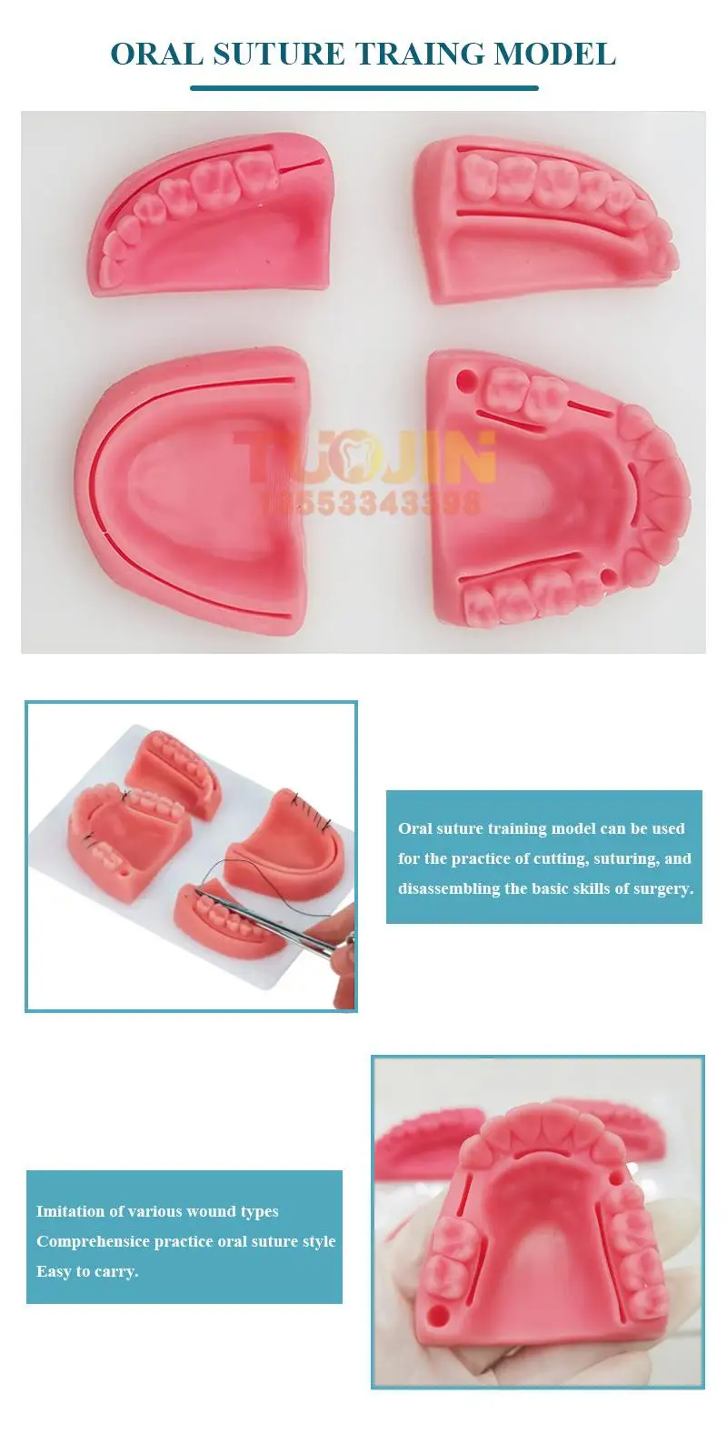 Simulation Oral Suture Models With Acrylic Plate Silicone Students ...