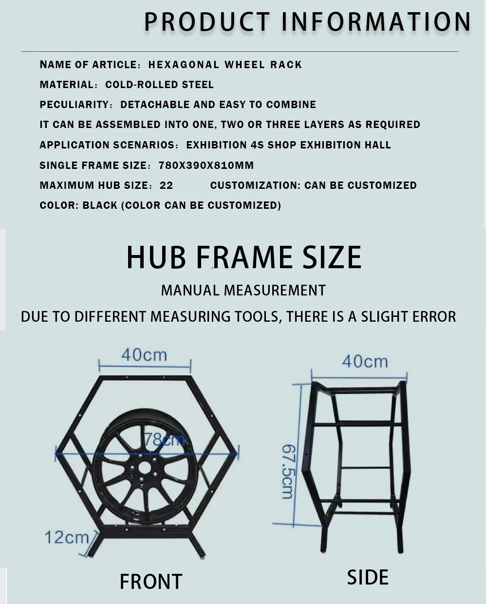 Modern Iron Wheel Hub Display Rack for Car Wheel Rims Portable Eco ...