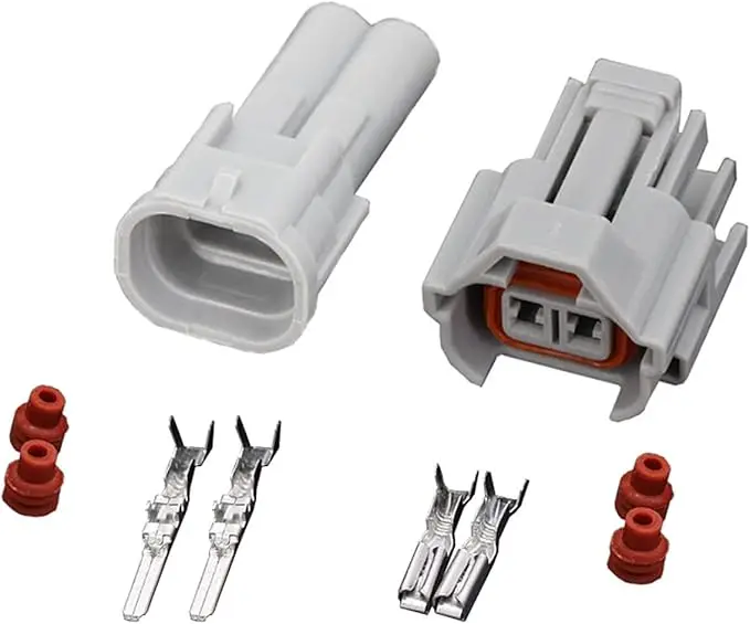 2 Pin Female and Male Injector Sensor Connector Fuel Injector Plug 6180-2405 6189-0553 DJ7024Y-2 ...