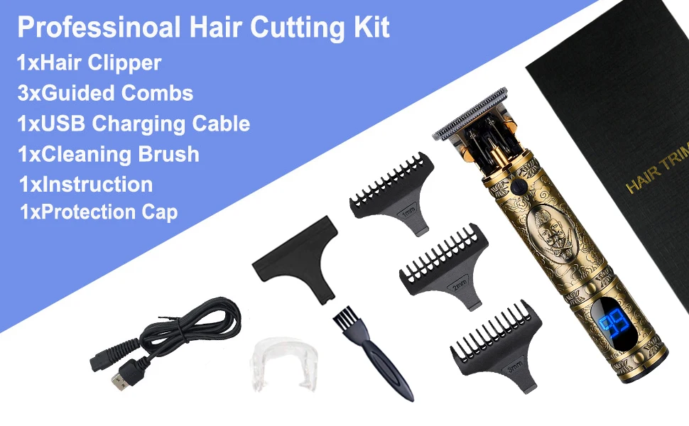 Resuxi JM-700AL Professional Cordless Hair Trimmer for Men – USB Fast ...