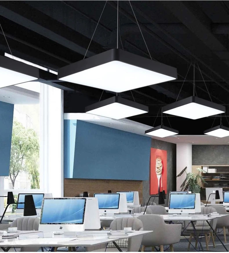 Surface Mounted Square Ceiling Lighting Hanging Lamp Chandelier SMD Led ...